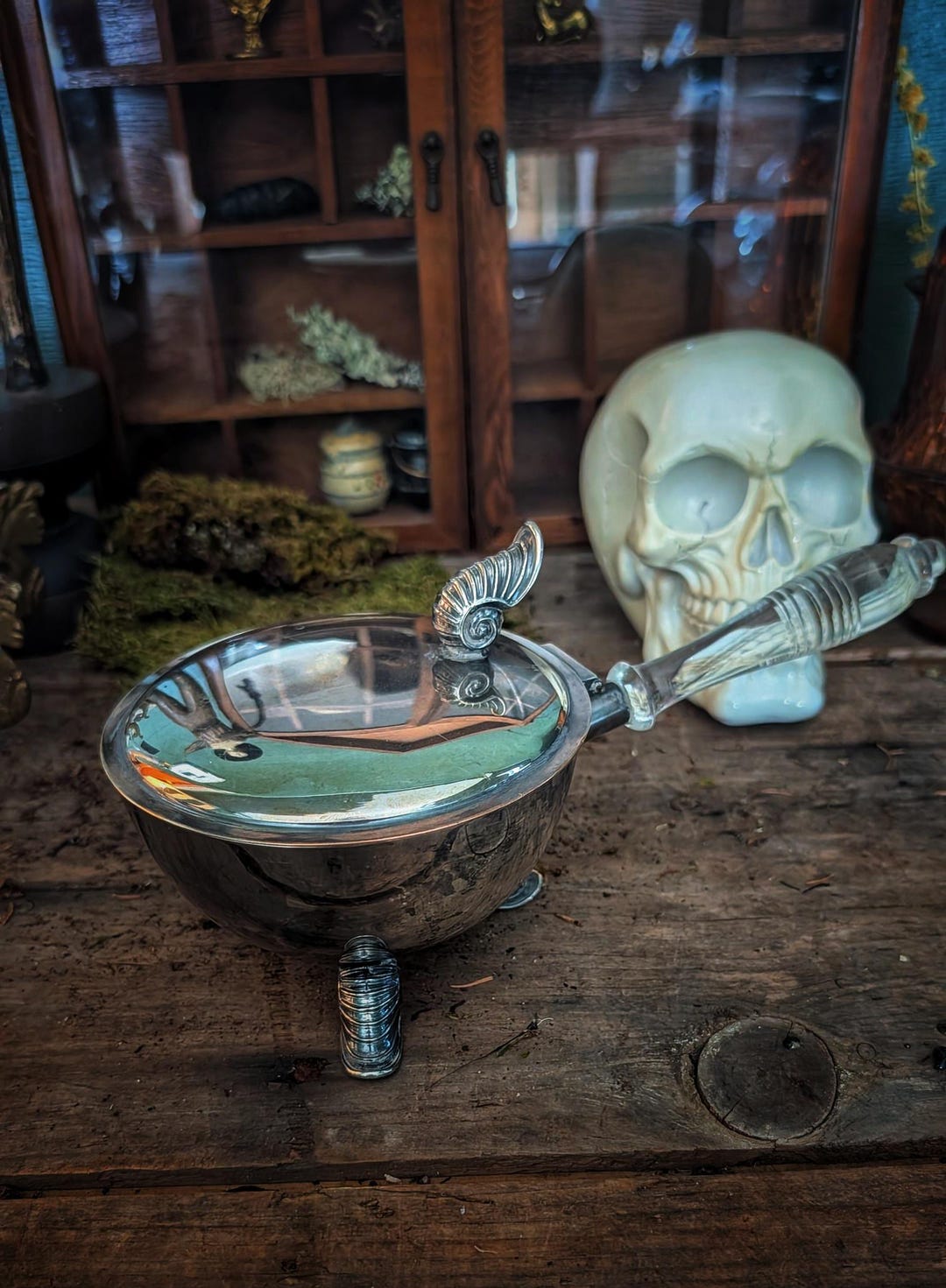 Antique Shell Silver Offering Bowl W/lid - Witchcraft | Witch |altar ...