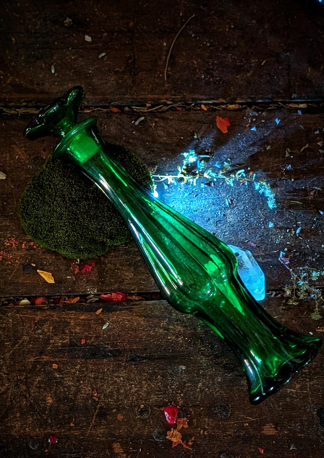 Vintage Green Glass Potion Bottles - Witchcraft, Cosplay, Larping ...