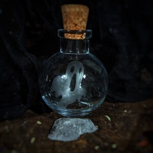 Ghost Etched Bottle With Cork and Lights- Ghost | Halloween | Magick ...