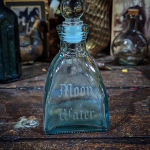 Moon Water Potion Bottle W/glass Topper - Goddess | Witch | Witchcraft ...