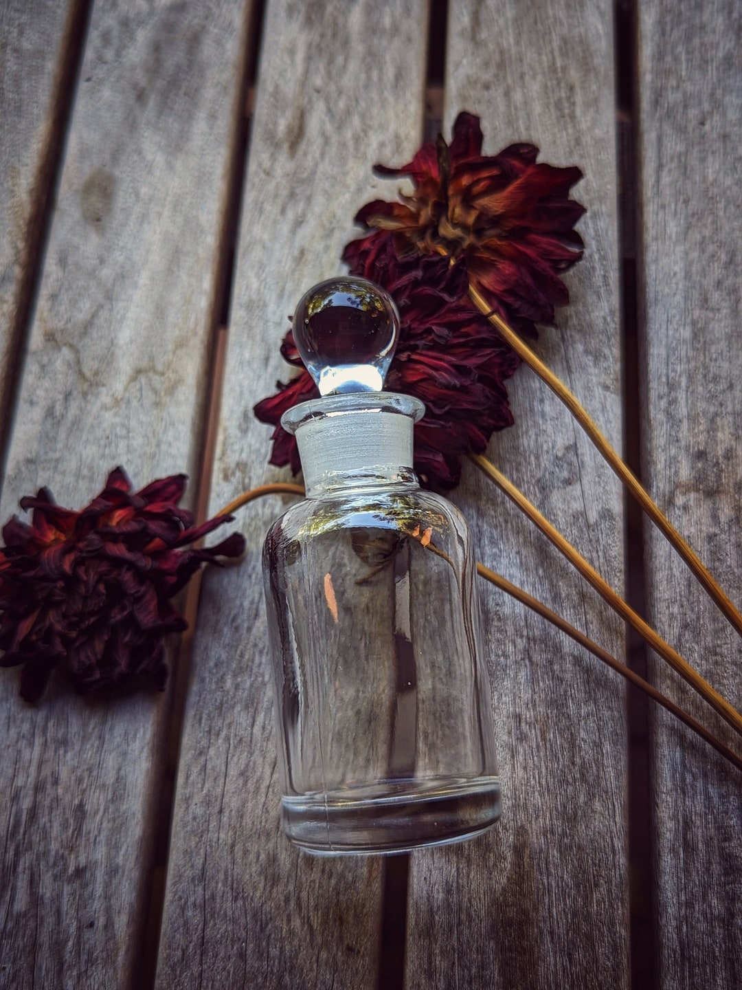Clear Large Apothecary Glass Potion Bottle With Glass Top Witchcraft ...