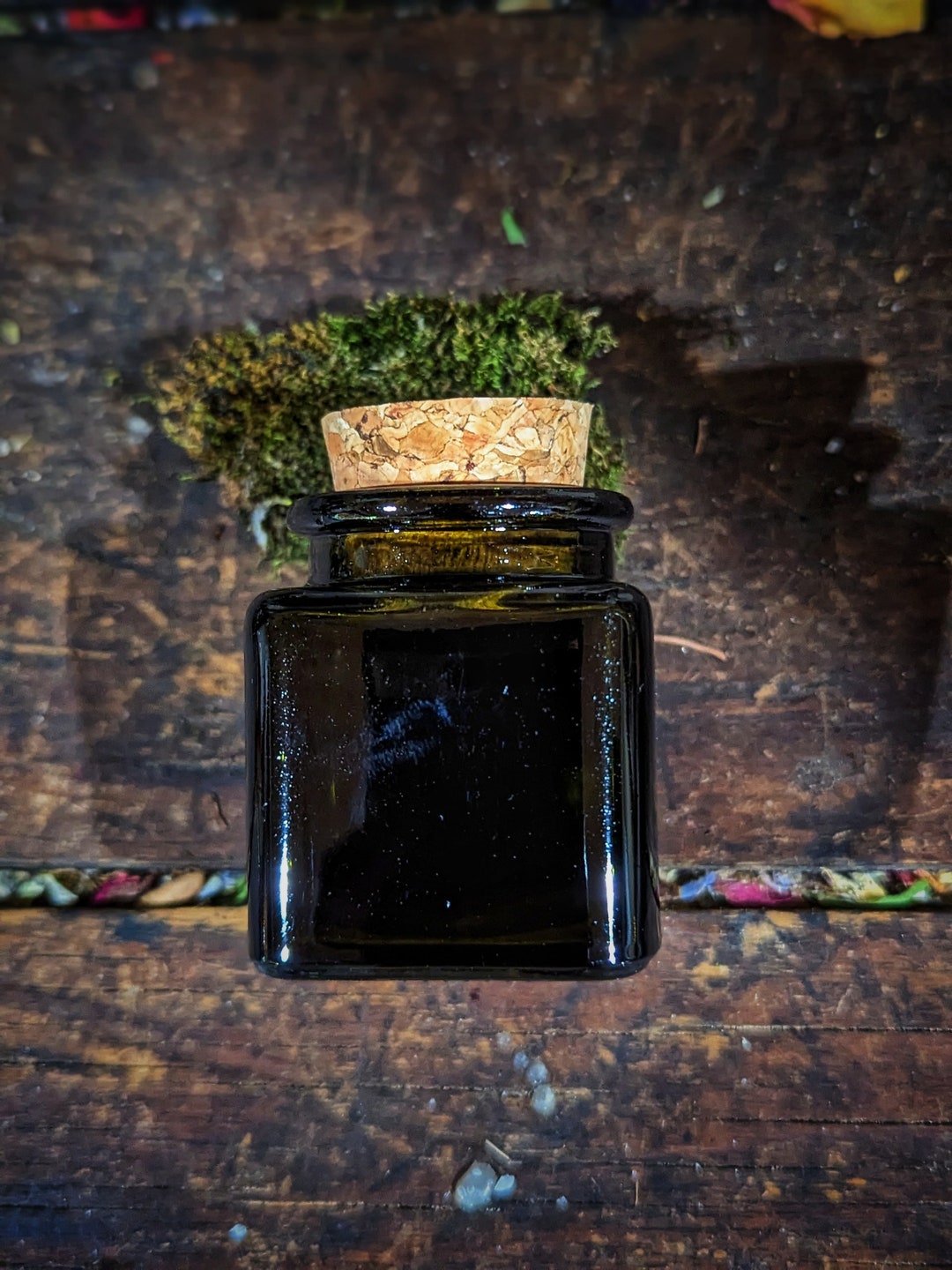 Antique Green Apothecary Glass Potion Bottle W/ Cork and Spoon ...