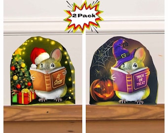 Mice House Silhouette Decals Mouse Holes Stickers Halloween Decor ...