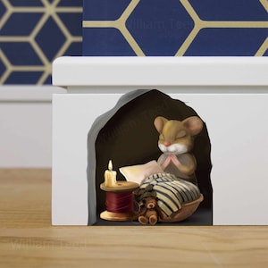 Mouse Praying Before Bedtime 3D Praying Mouse 3D Wall Sticker Whimsical ...