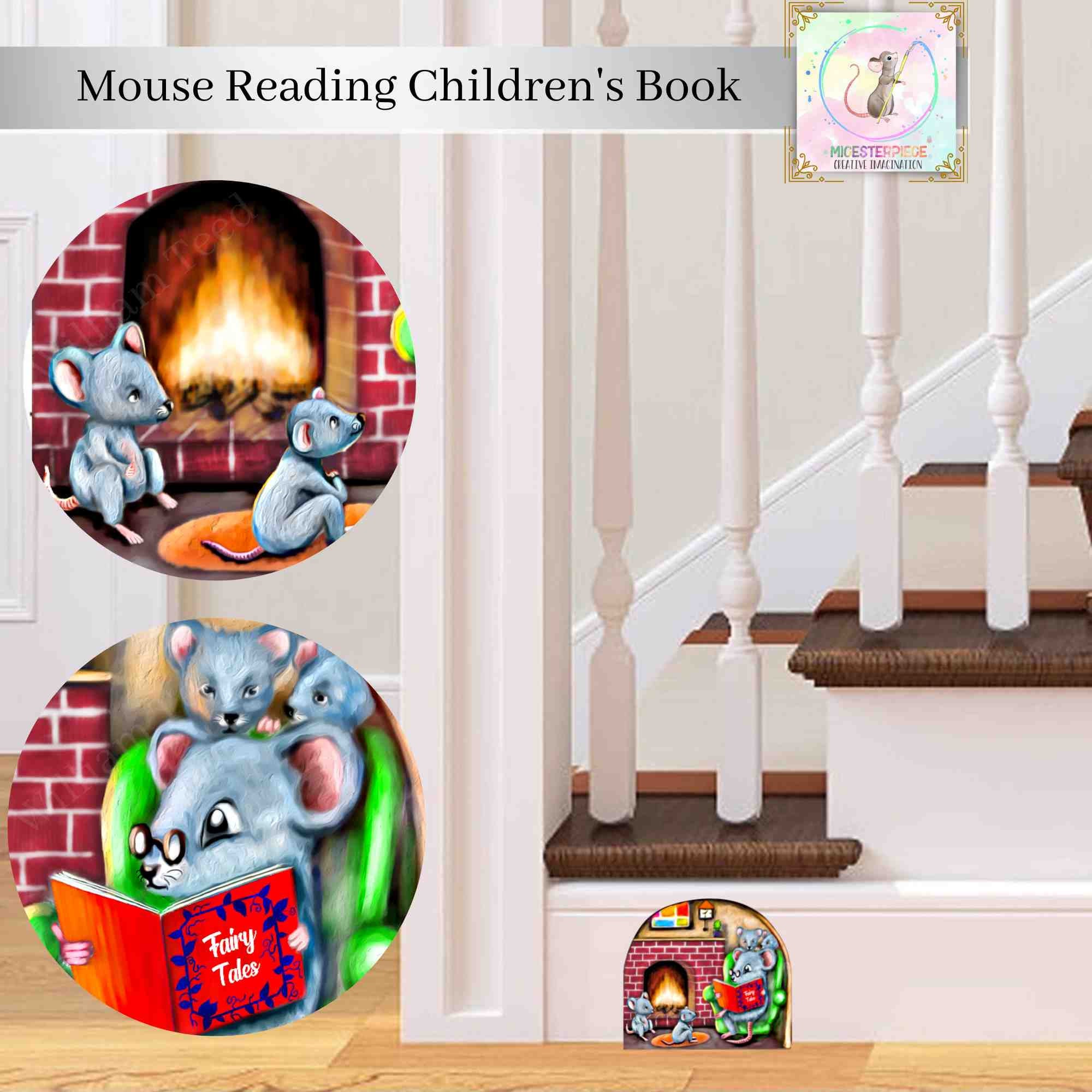 Mouse Reading Book Wall Decal Sticker Collection Removable - Etsy