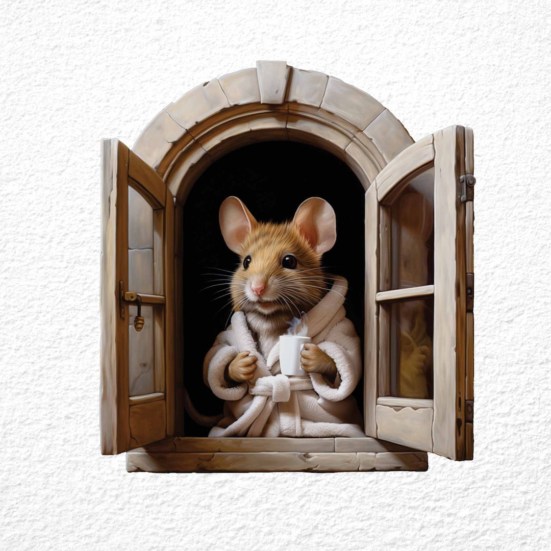 Mouse Wall Sticker - Mousehole 3D Decal - Coffee Wall Decor - Coffee ...
