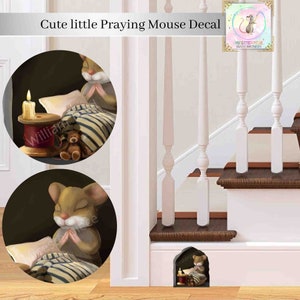 Mouse Praying Before Bedtime 3D Praying Mouse 3D Wall Sticker Whimsical ...