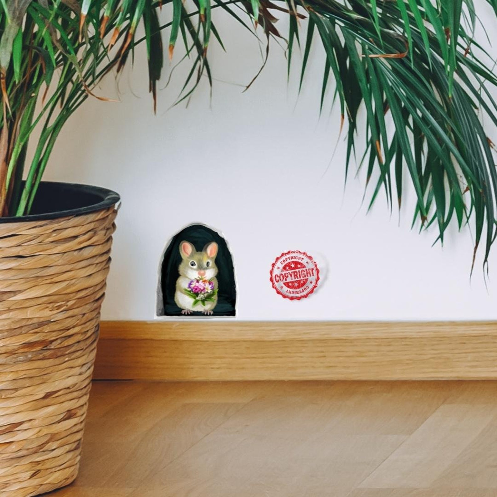 Mouse Hole 3D Sticker Wall Decal Sticker Adorable Mouse - Etsy