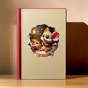 3D Mouse Wall Sticker - Adorable Praying Mouse - Realistic Mouse Wall ...