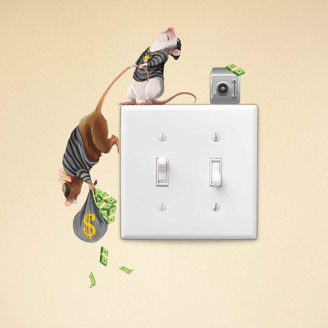 The Mice Burglars - Mice Light Switch - Mouse Light Switch Decal ...