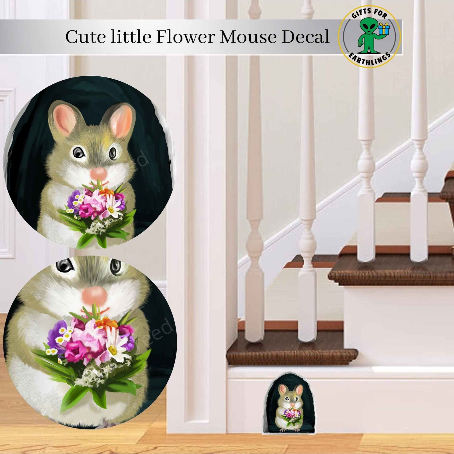 Mouse Hole 3D Sticker Wall Decal Sticker Adorable Mouse - Etsy
