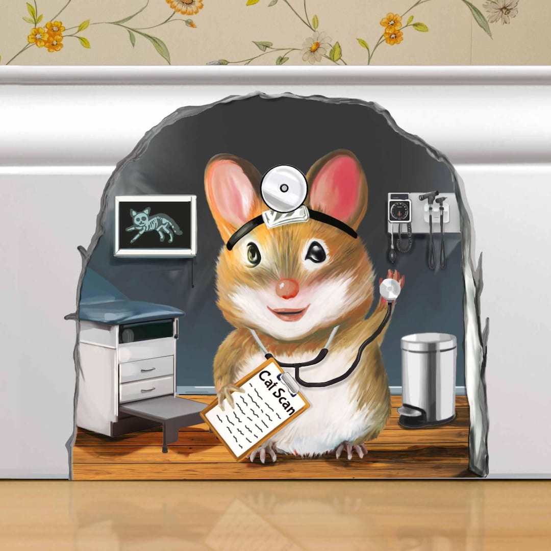 Mouse Doctor Hole Wall Decal: Pediatrician Hospital Decor - Etsy
