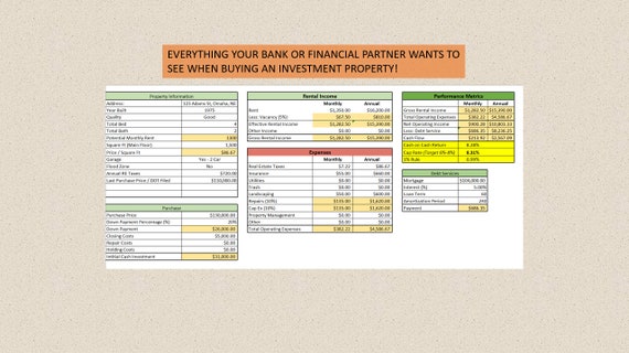 Google Sheets Analysis Your Investment Property Template - Etsy
