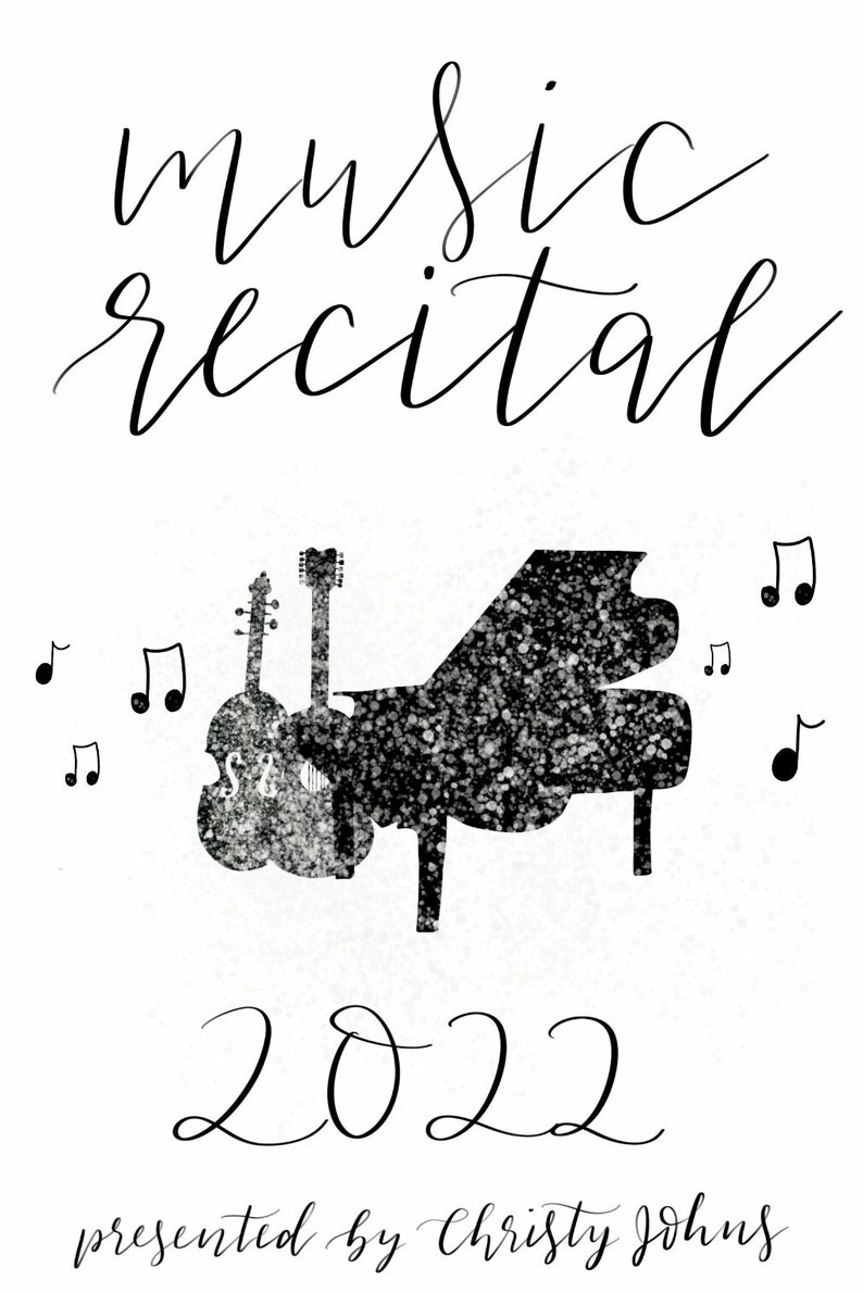 Custom Music Recital Program: Digital Download; Printable; Piano ...
