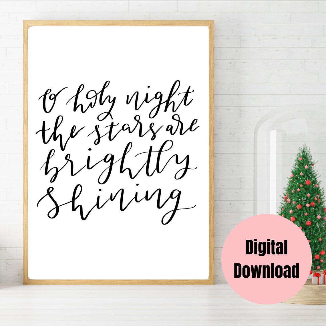 O Holy Night Calligraphy Printable; Instant Digital Download; Christmas ...