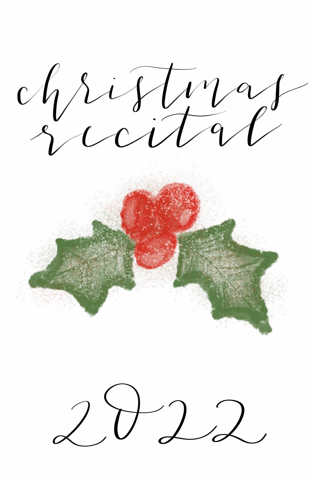 Christmas Recital Program; Digital Download; Custom Recital Program ...