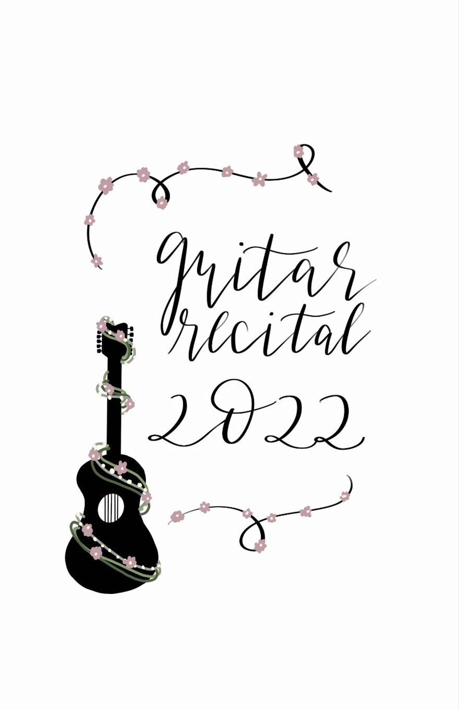 Custom Recital Program: Digital Download; Guitar Recital; Violin ...