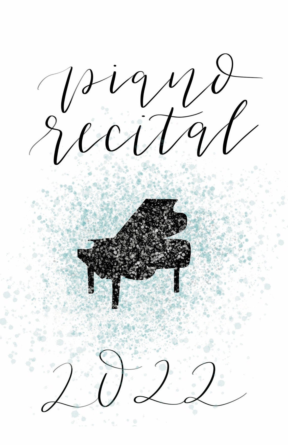 Custom Piano Recital Program: Digital Download; Music Recital; Modern ...