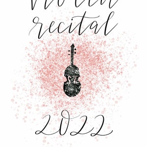 Custom Violin Recital Program: Digital Download; Music Recital; Modern Design; Printable Violin ...