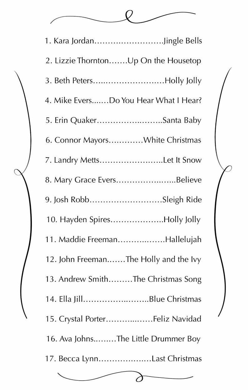 Custom Christmas Recital Program: Digital Download; Choose Your ...
