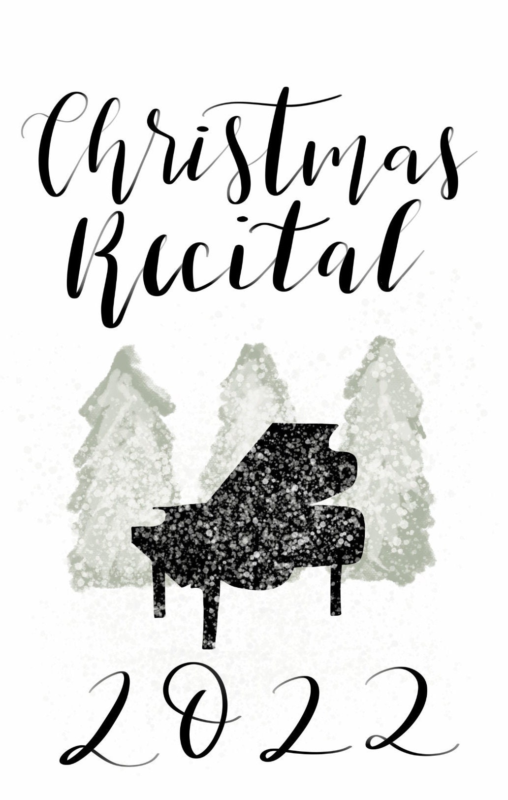 Custom Christmas Recital Program: Digital Download; Choose Your ...