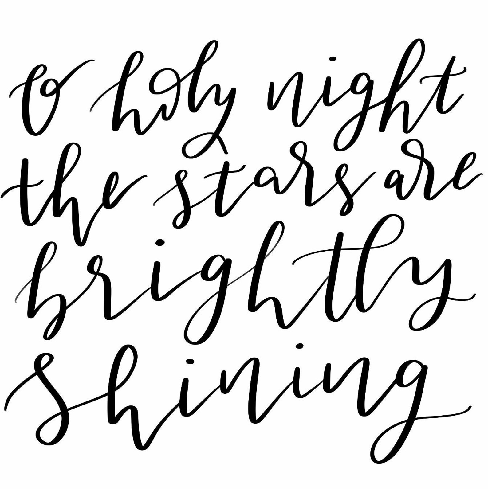 O Holy Night Calligraphy Printable; Instant Digital Download; Christmas ...