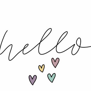 Hello Greeting Card Instant Digital Download Hand Lettered Printable ...