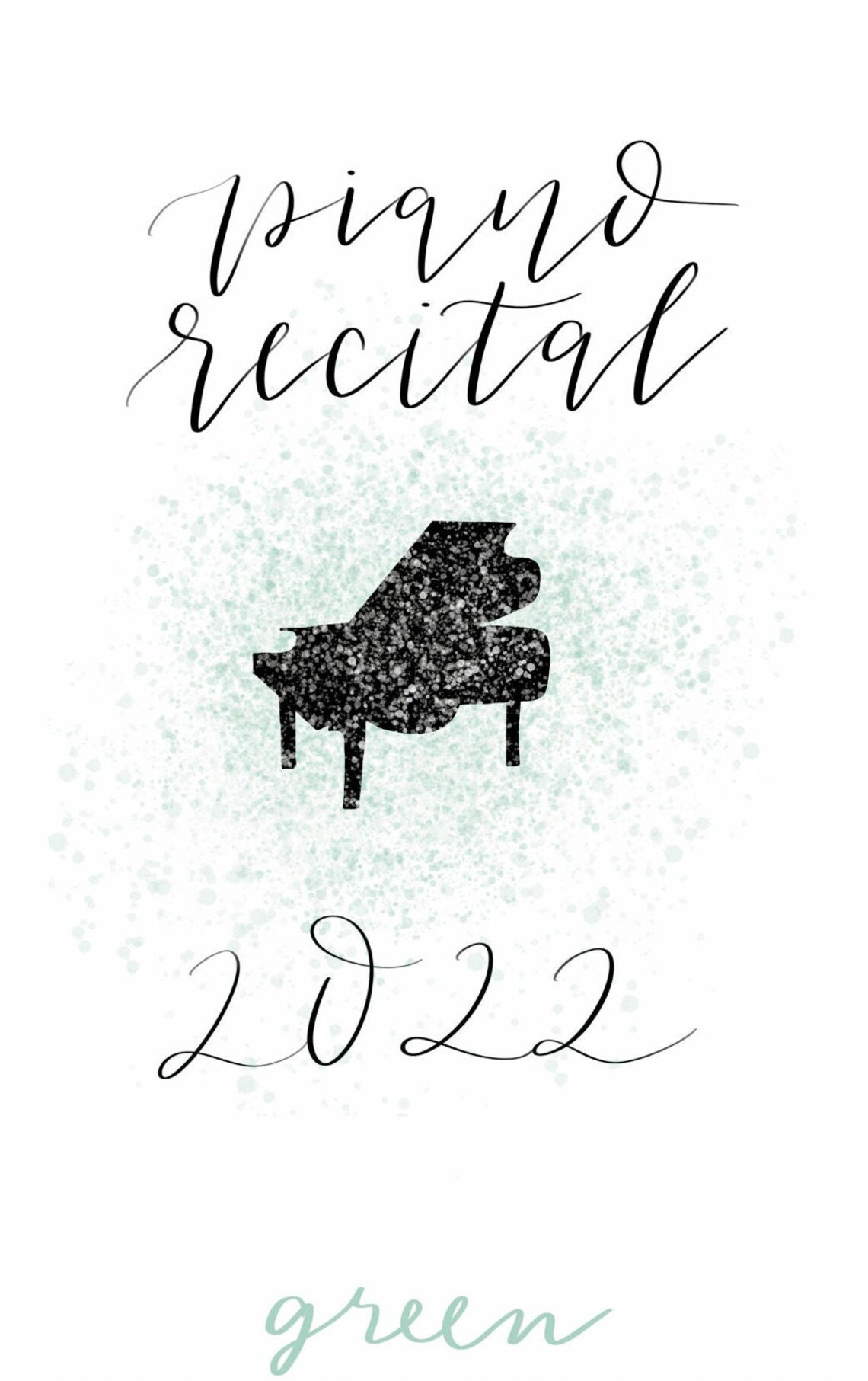 Custom Piano Recital Program: Digital Download; Music Recital; Modern ...