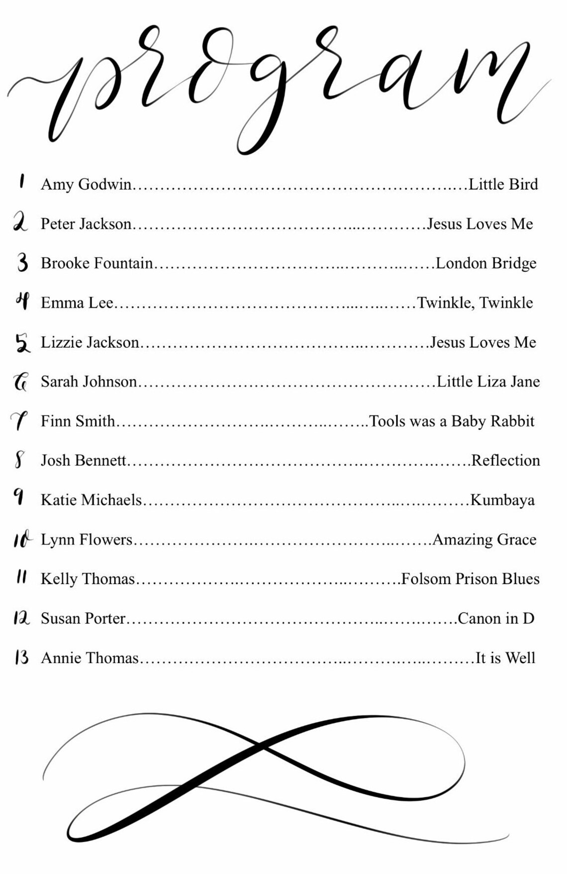 Custom Violin Recital Program: Digital Download; Music Recital; Modern ...