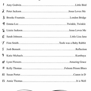 Custom Violin Recital Program: Digital Download; Music Recital; Modern ...