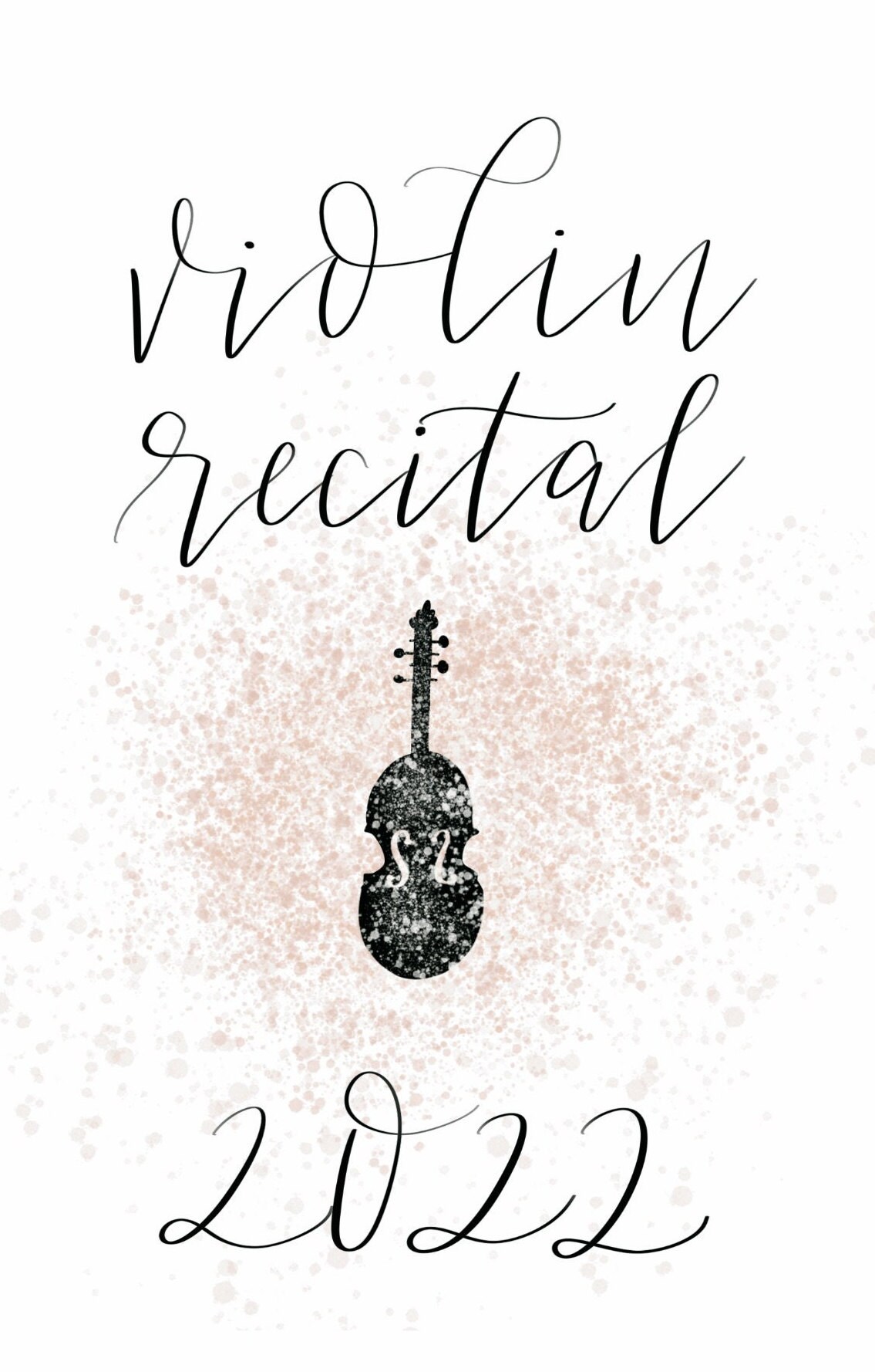 Custom Violin Recital Program: Digital Download; Music Recital; Modern ...