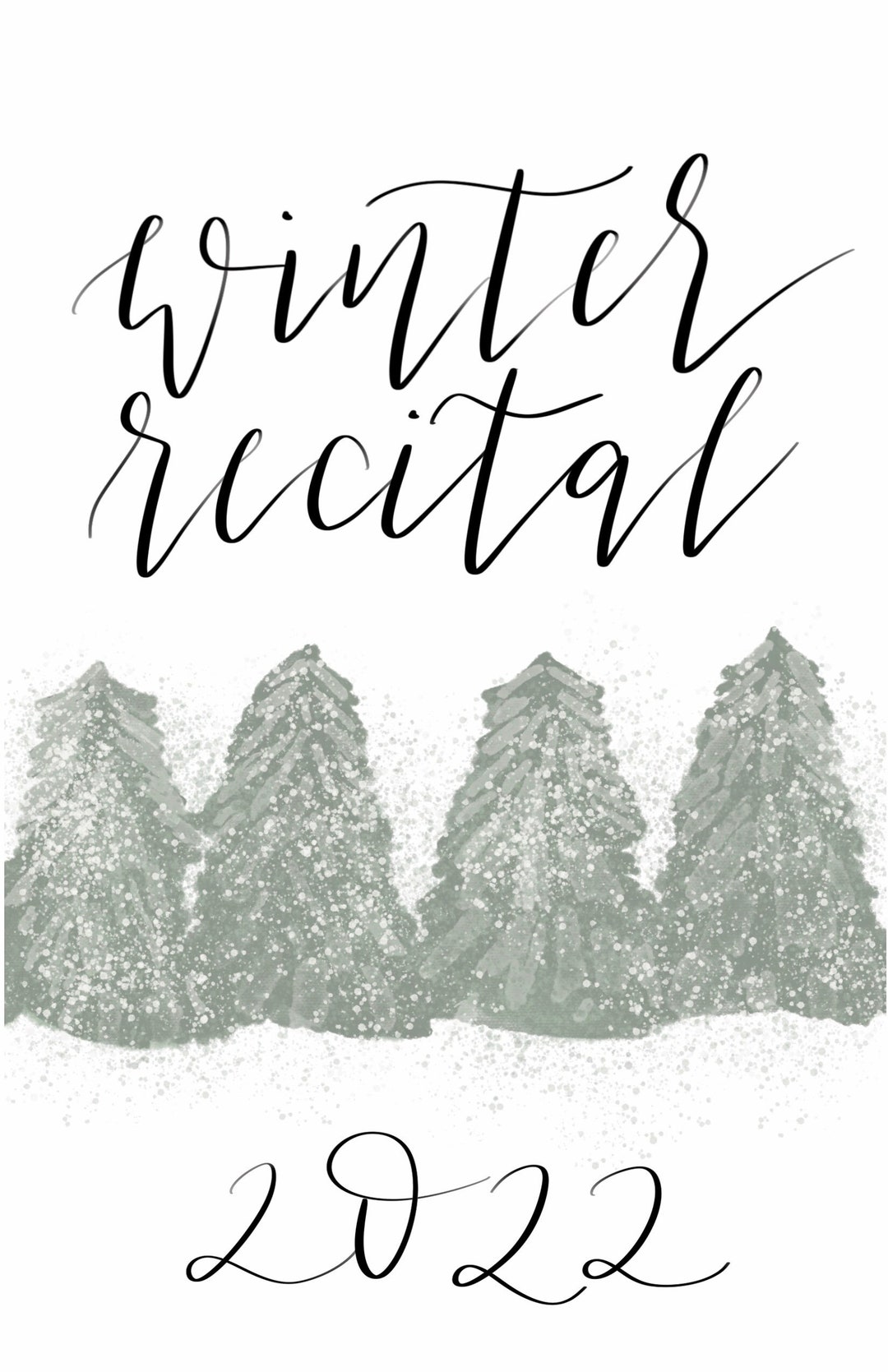 Winter Recital Program; Digital Download; Printable Recital Program ...