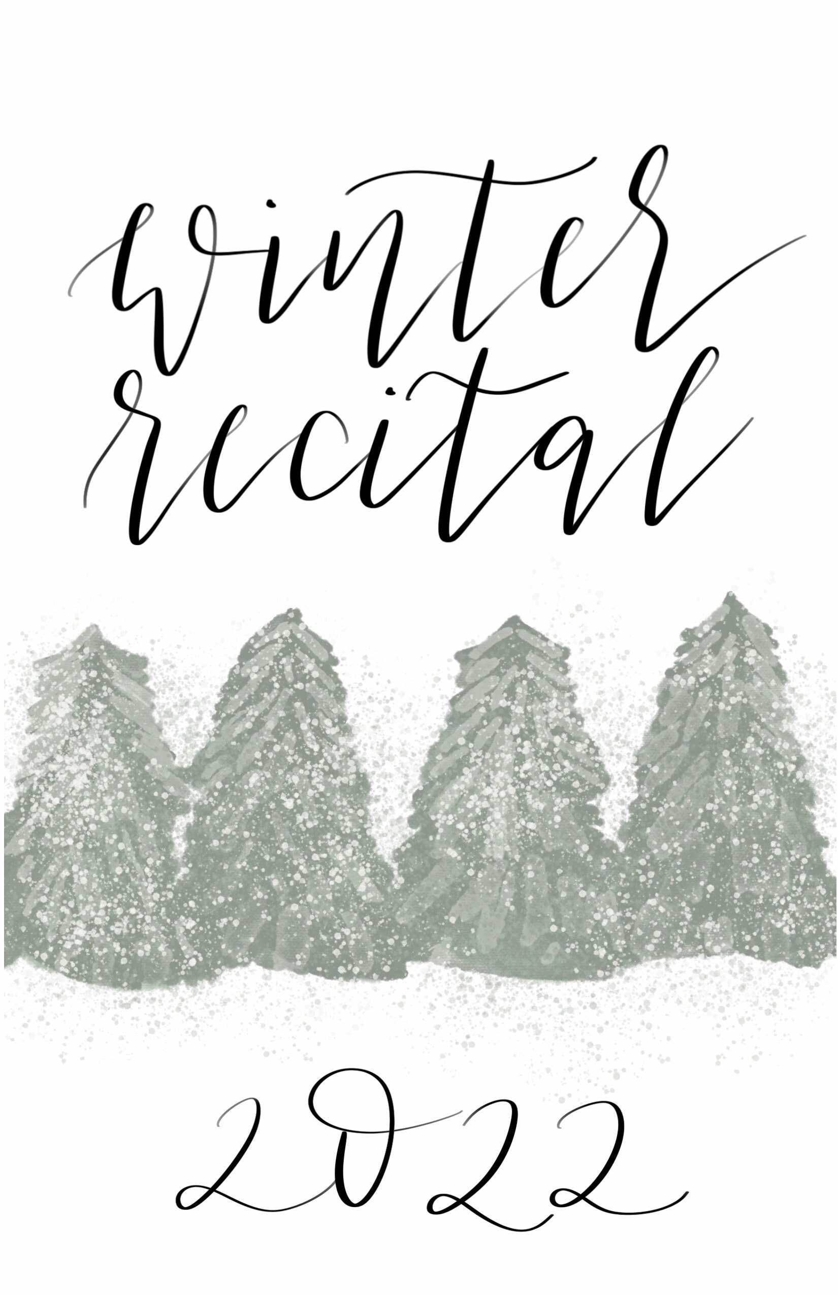 Winter Recital Program; Digital Download; Printable Recital Program ...