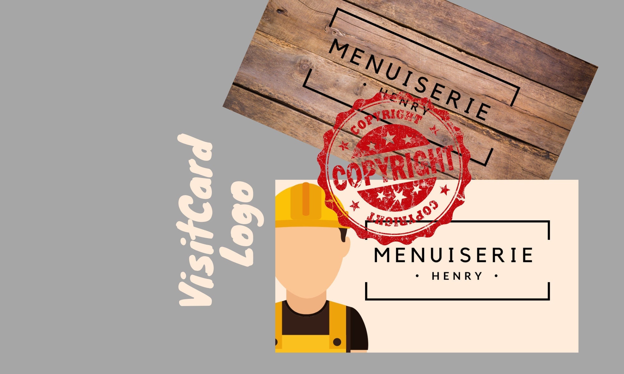 Prefabricated Logo Prefabricated Business Card Wooden Logo Wood Effect ...