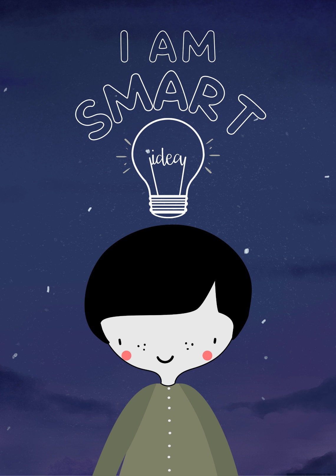 Kids Affirmations Digital Print, I AM SMART, Affirmations for Kids ...