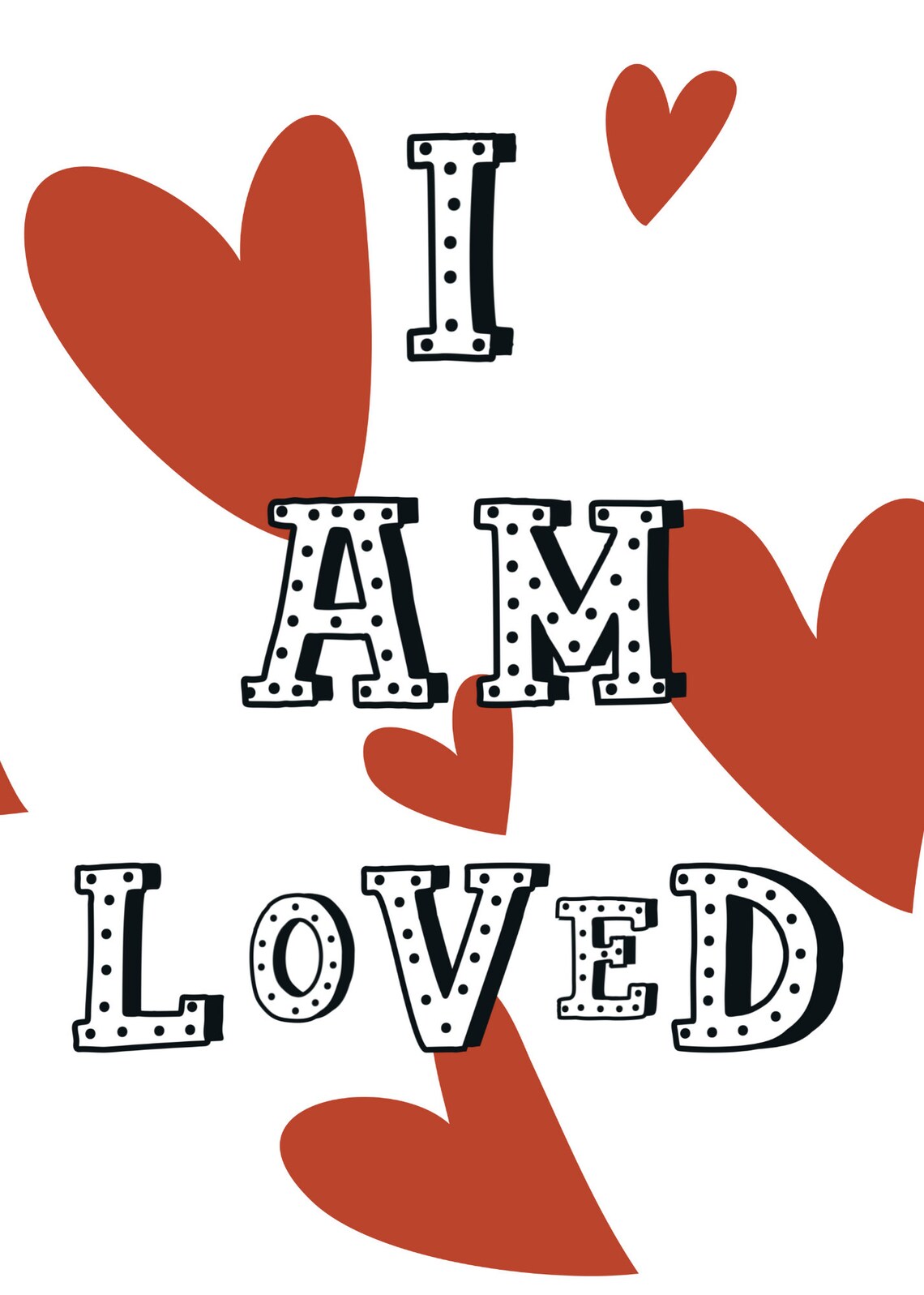Kids Affirmations Digital Print, I AM LOVED, Affirmations for Kids ...