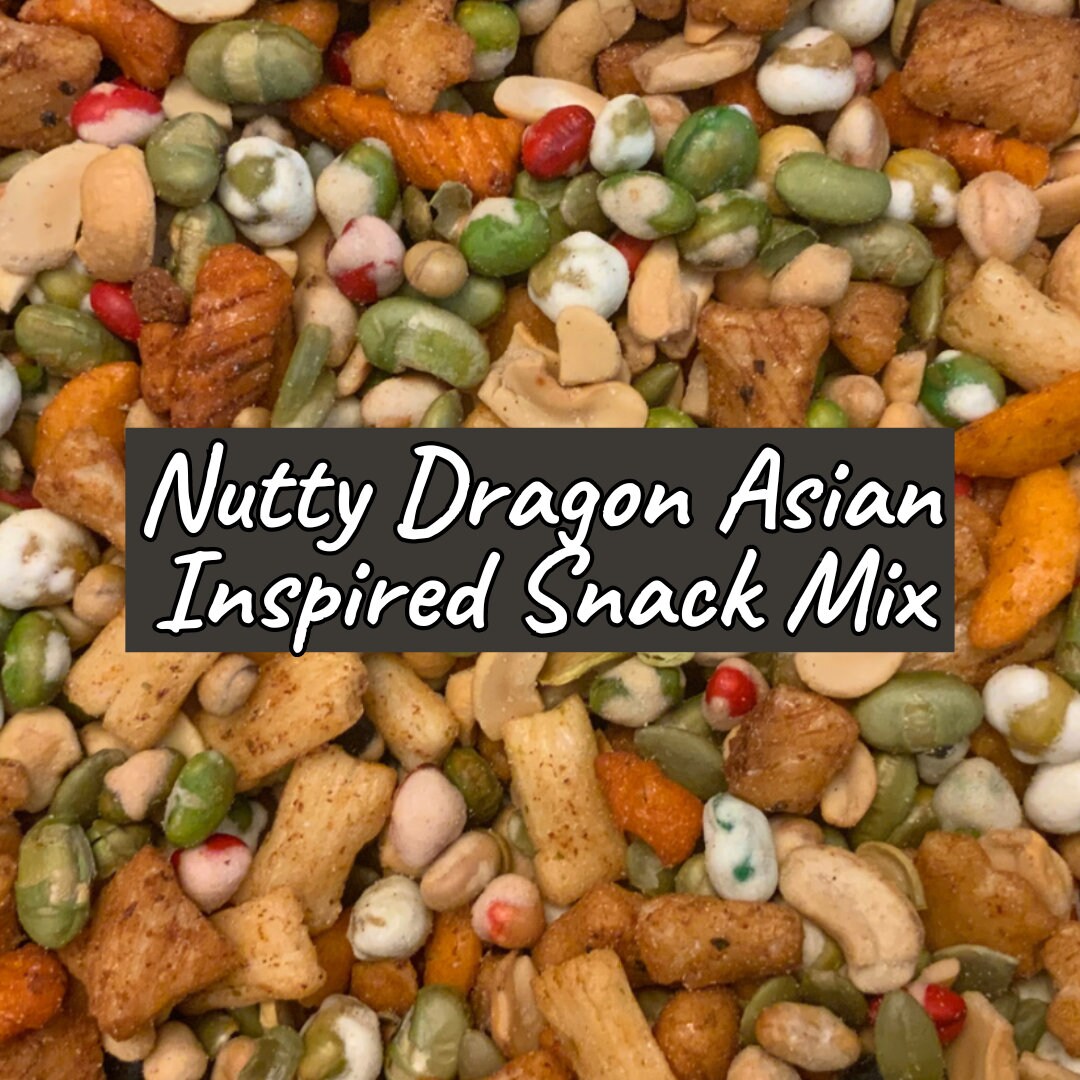 NUTTY DRAGON Asian Inspired Snack Mix, Cashews, Edamame, Wasabi Peas, Wasabi Beans, Pepitas ...