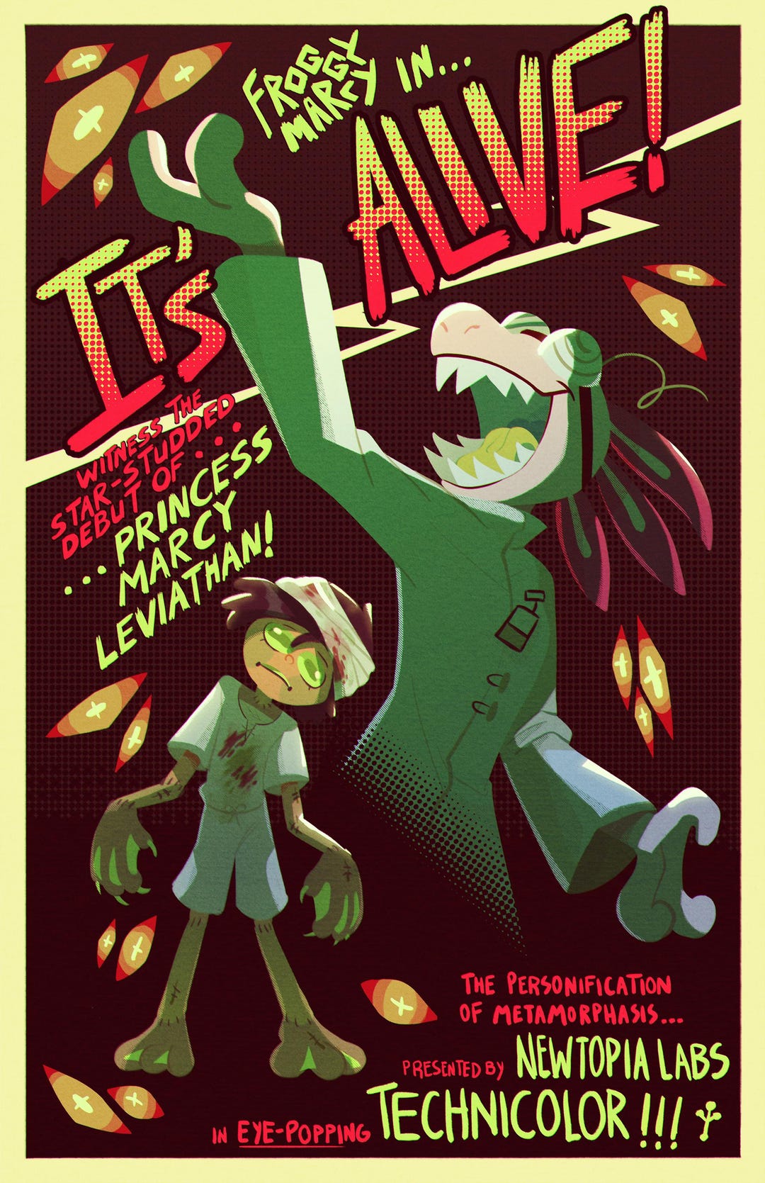 11 X 17 IT'S ALIVE Froggy Marcy Print - Etsy