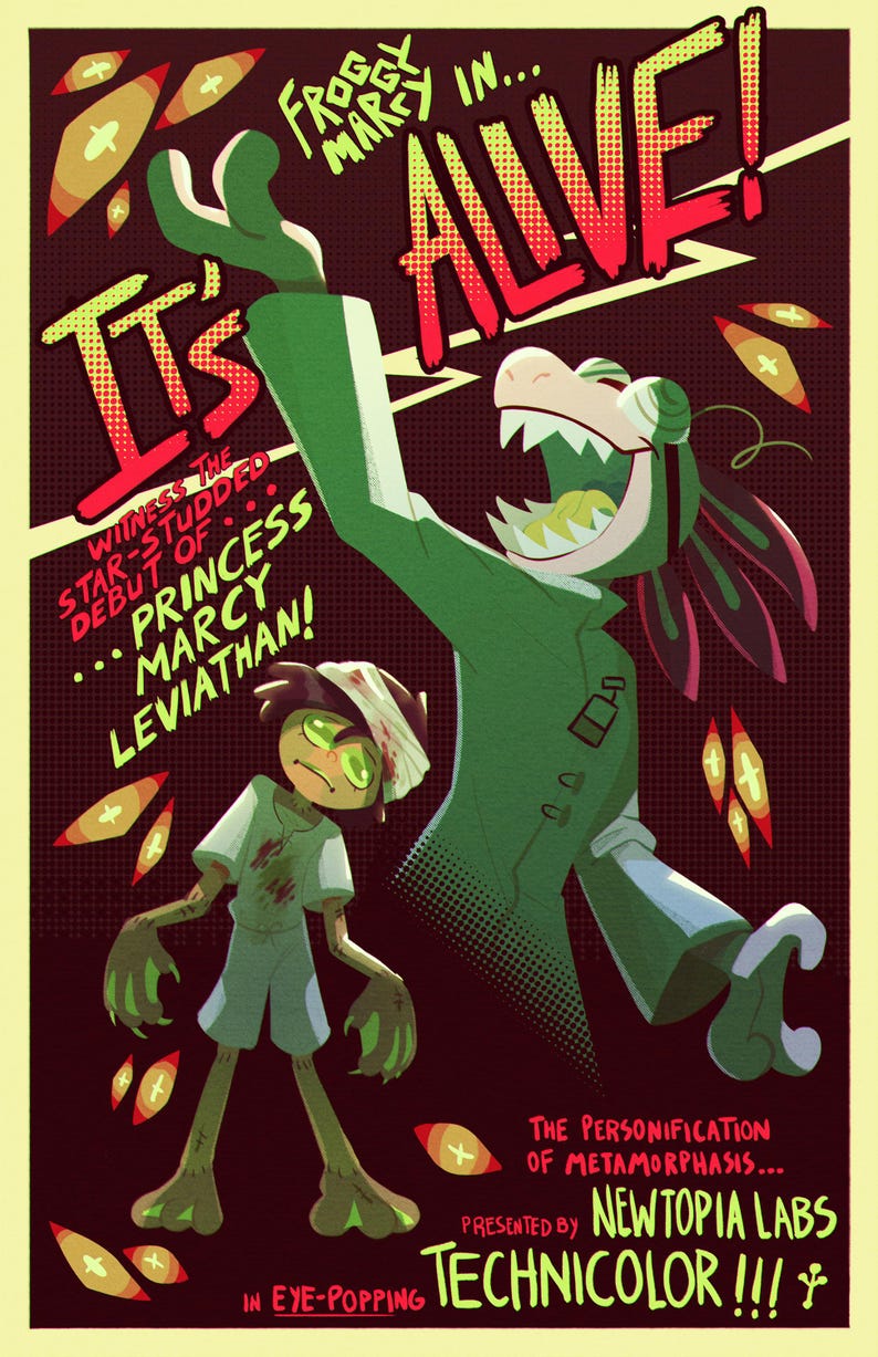 11 X 17 IT'S ALIVE!! Froggy Marcy Print - Etsy