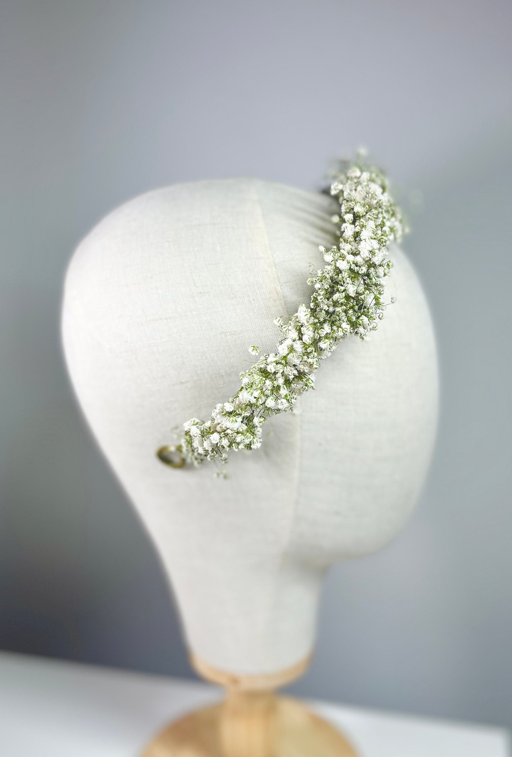 Dried Baby's Breath Floral Crown, Babies Breath Crown, Maternity Floral ...
