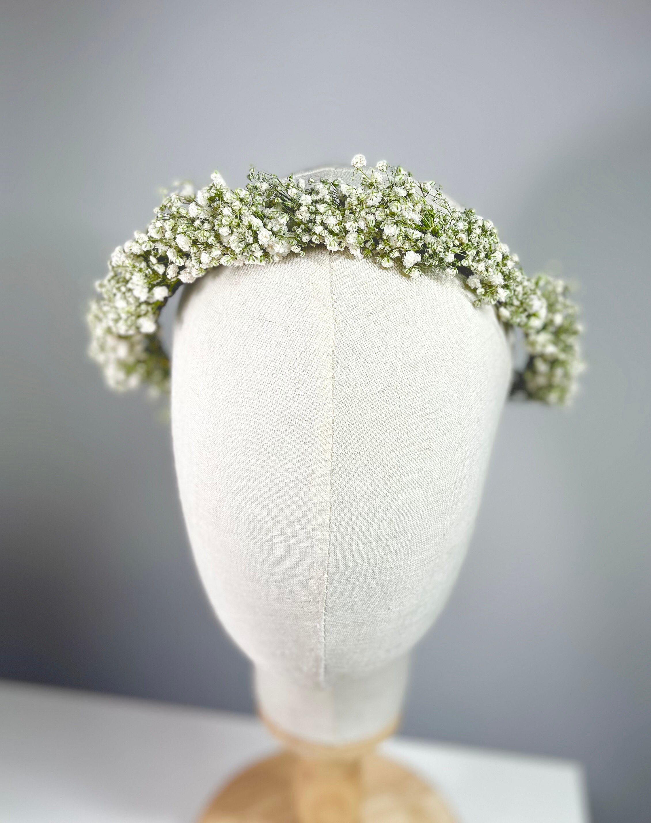 Dried Baby's Breath Floral Crown, Babies Breath Crown, Maternity Floral ...