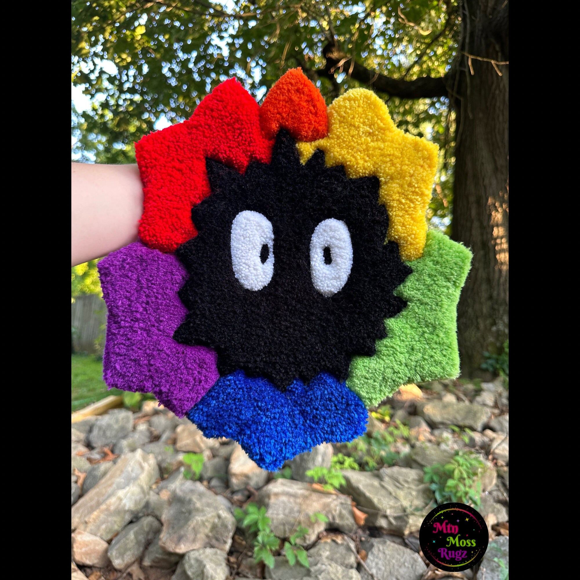 Rainbow Soot Sprite 14 Inch Tall Tufted Wall Decor - Etsy