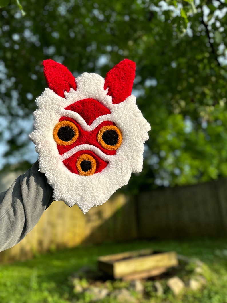 Princess Mononoke’s Mask Tufted Art Piece, Studio Ghibli - Etsy
