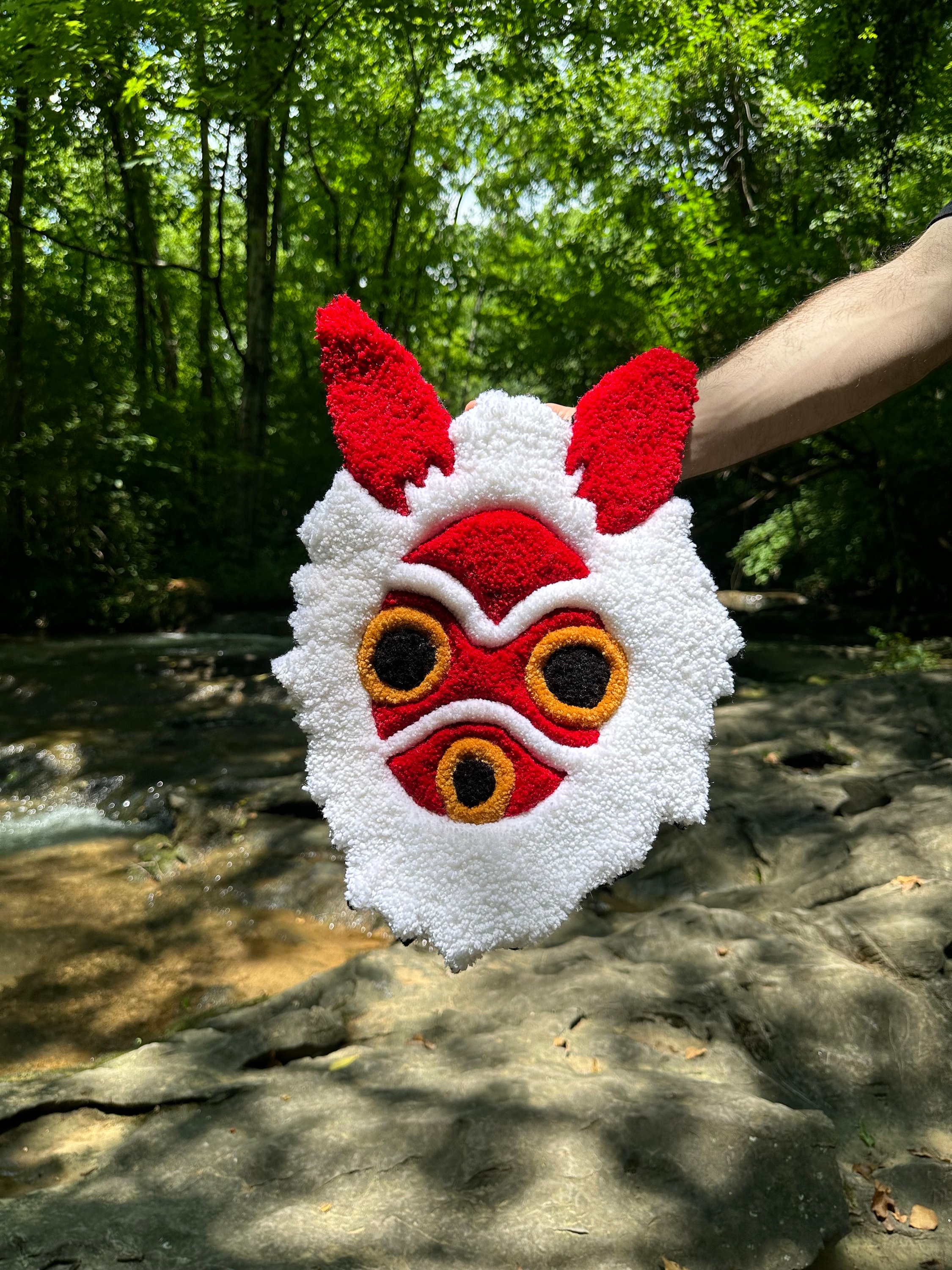 Princess Mononoke’s Mask Tufted Art Piece, Studio Ghibli - Etsy