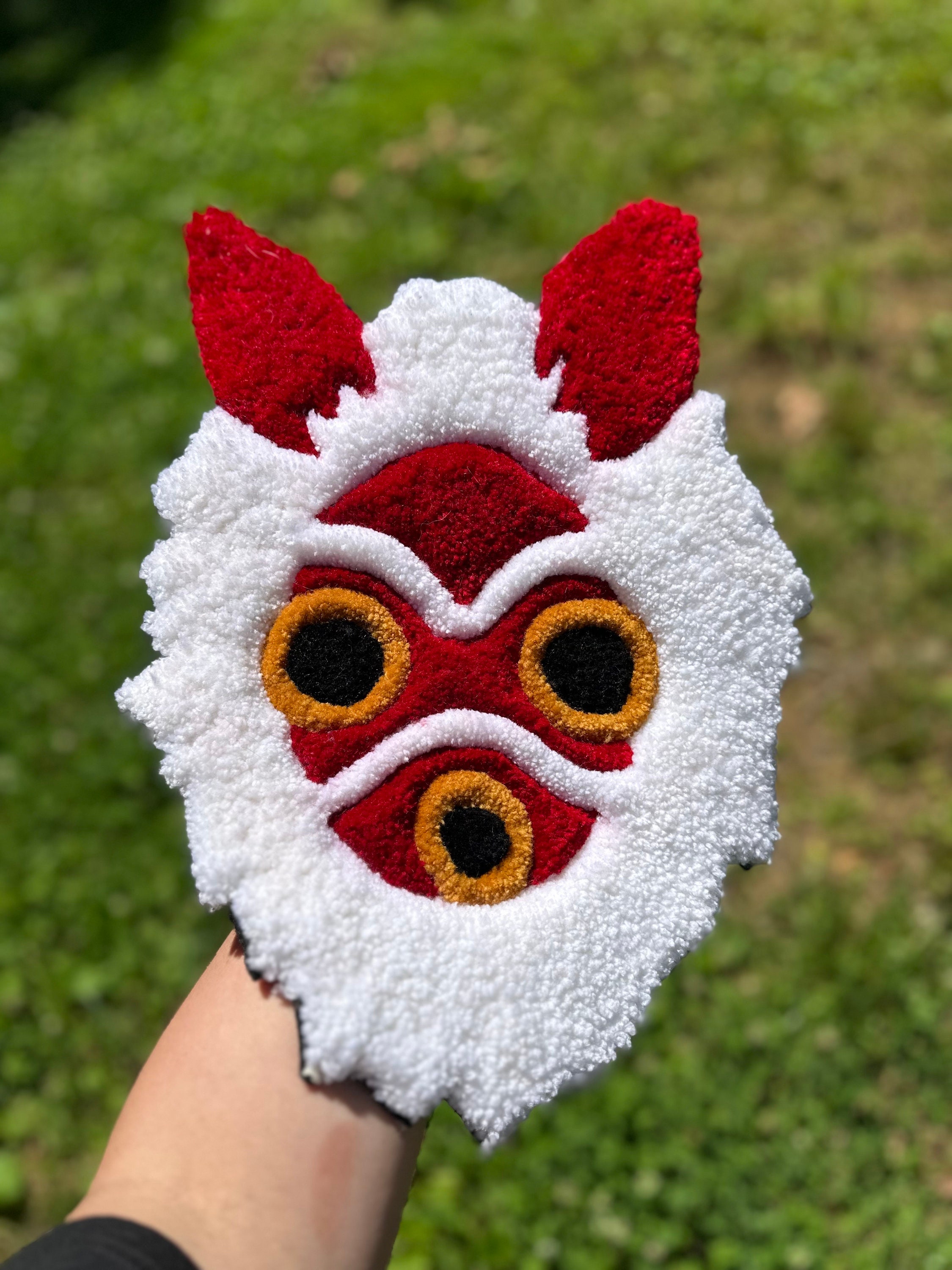 Princess Mononoke’s Mask Tufted Art Piece, Studio Ghibli - Etsy