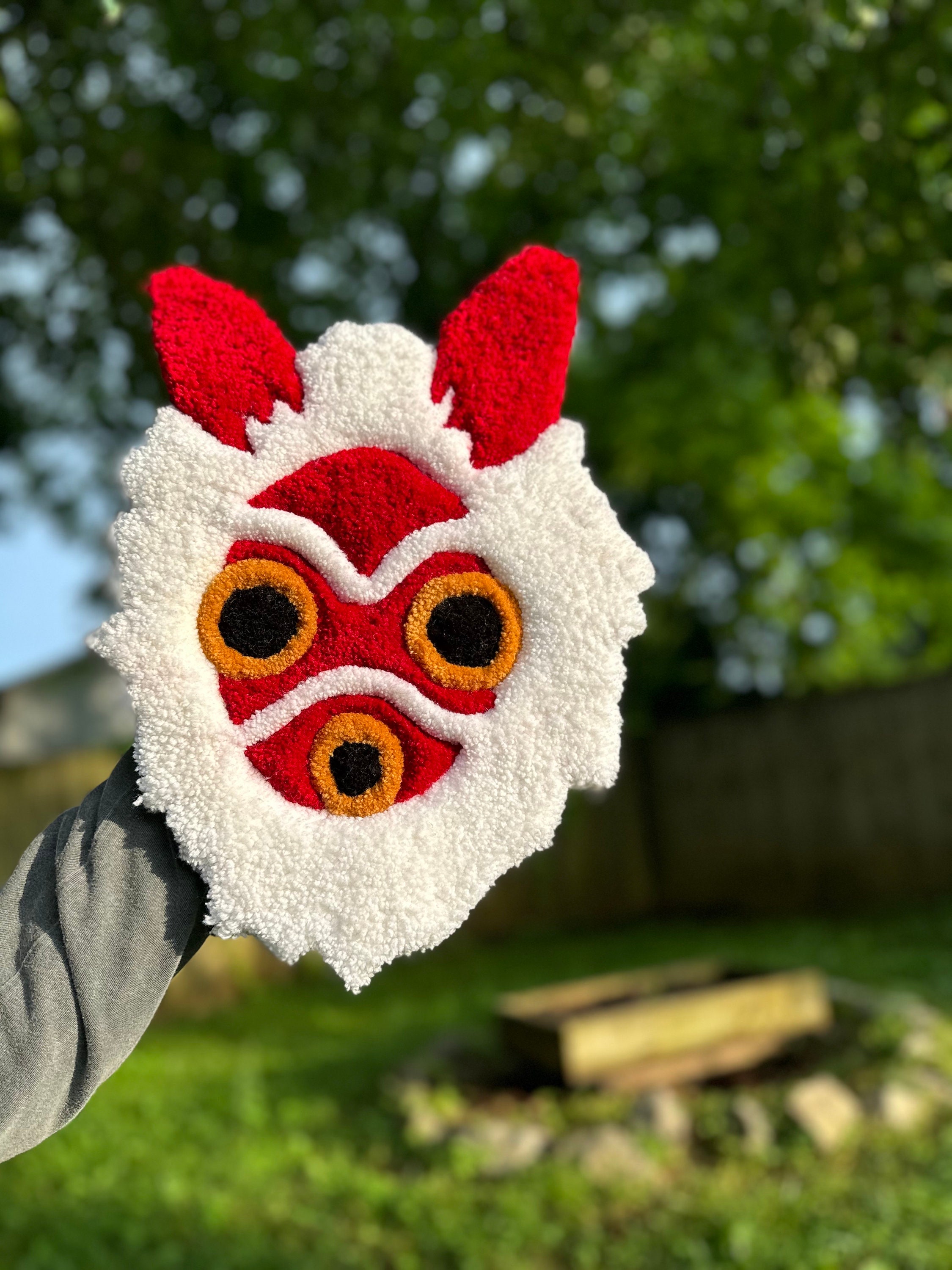 Princess Mononoke’s Mask Tufted Art Piece, Studio Ghibli - Etsy