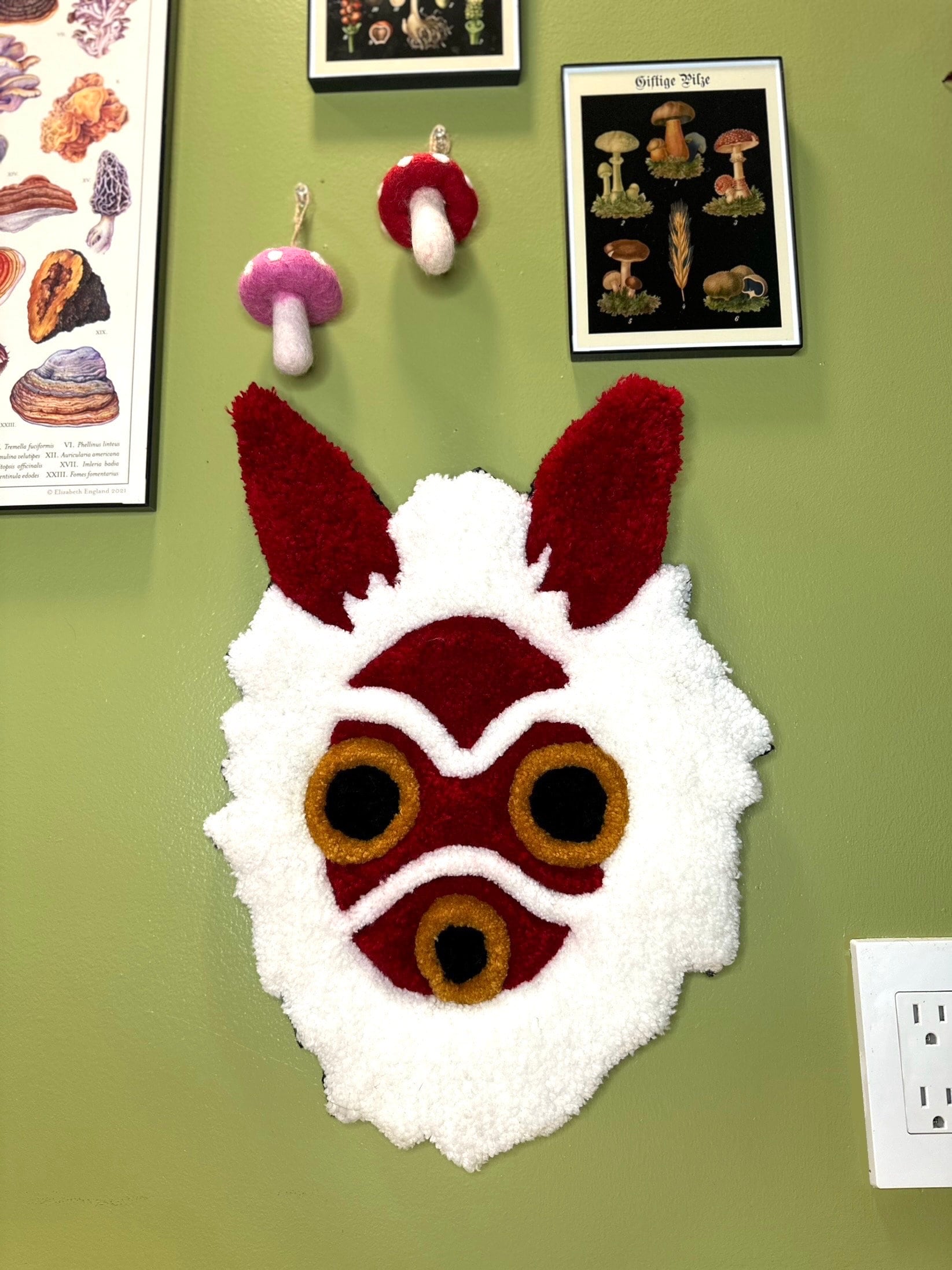Princess Mononoke’s Mask Tufted Art Piece, Studio Ghibli - Etsy
