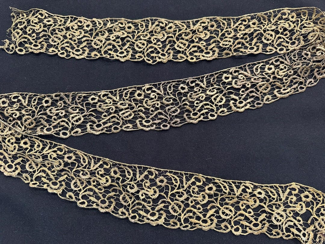 French Metallic Lace Vintage Trim Metallic Lace Ribbon - Etsy
