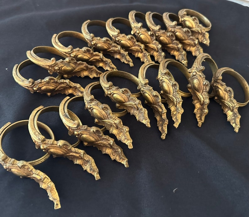 Antique French Bronze Curtain Rings Set of 18. Chateau, Ormolu, Drapes ...