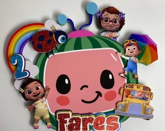 Cocomelon School Bus Cake Topper - Etsy